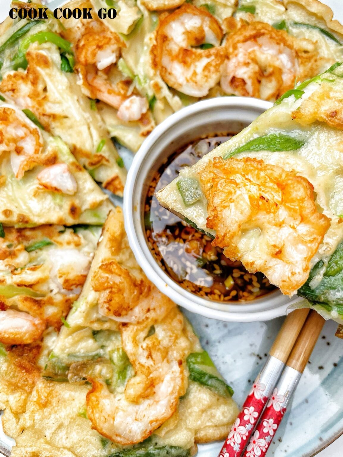 Korean-style Shrimp Pancakes - COOK COOK GO