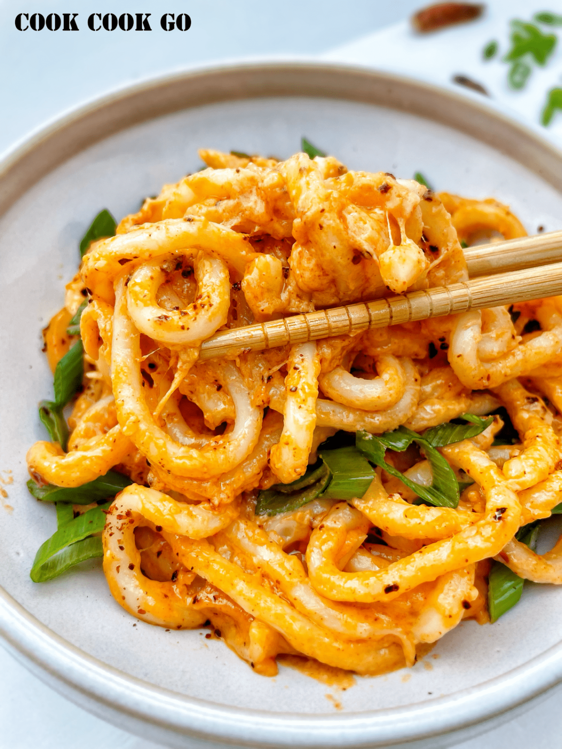 Double Cheesy and Spicy Udon Noodles - COOK COOK GO