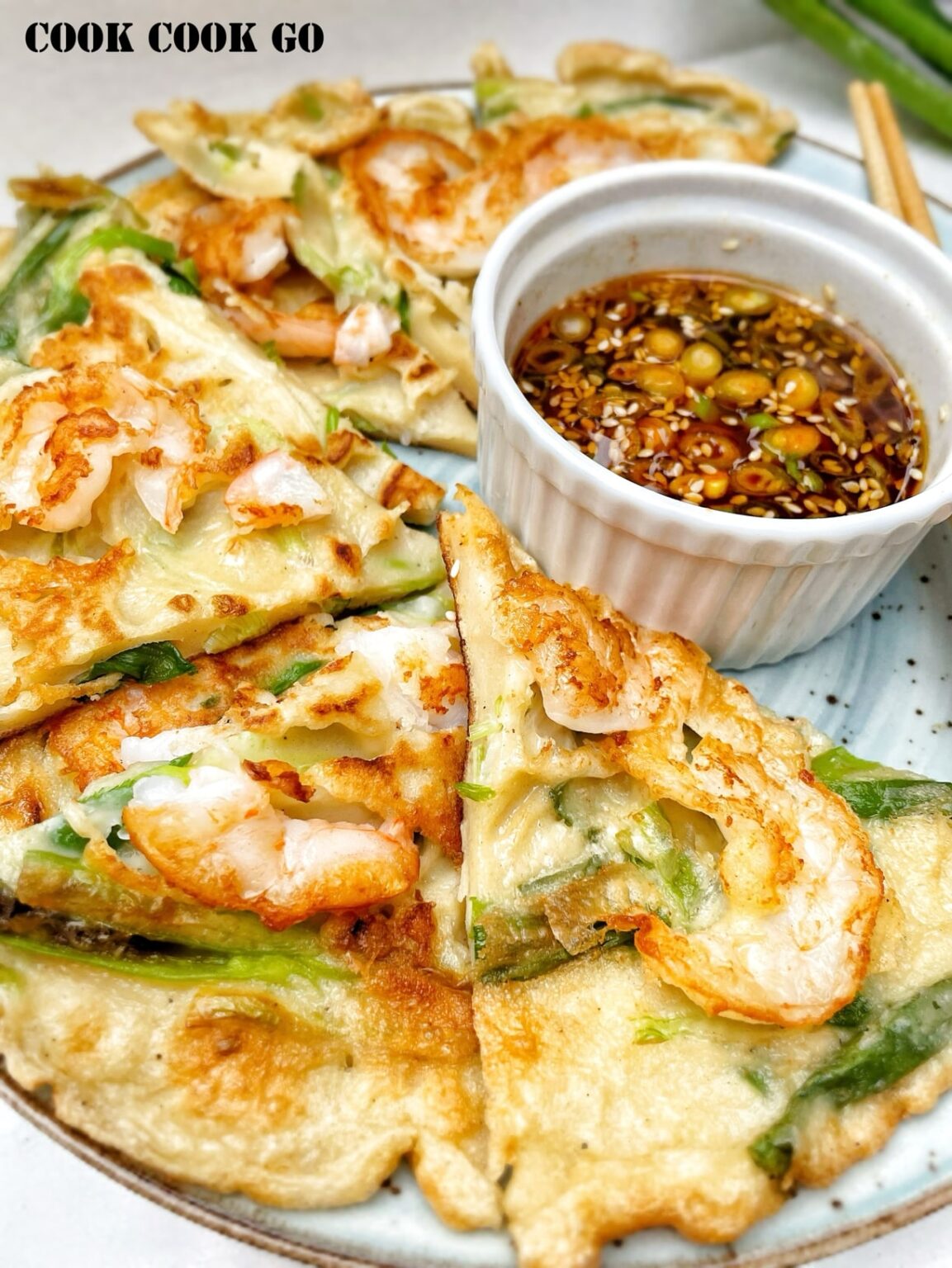 Korean-style Shrimp Pancakes - COOK COOK GO